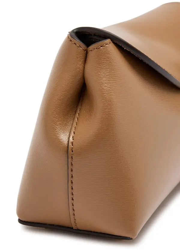 TOTEME T-lock Mini Leather Clutch - Camel