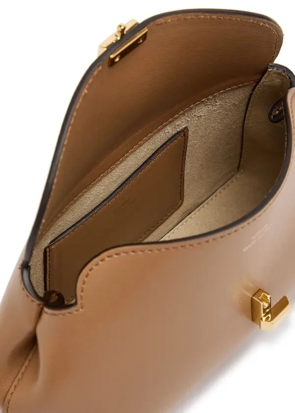 TOTEME T-lock Mini Leather Clutch - Camel