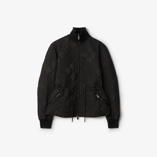 Burberry Micro Check-stitch Nylon Wakerley Jacket - Black
