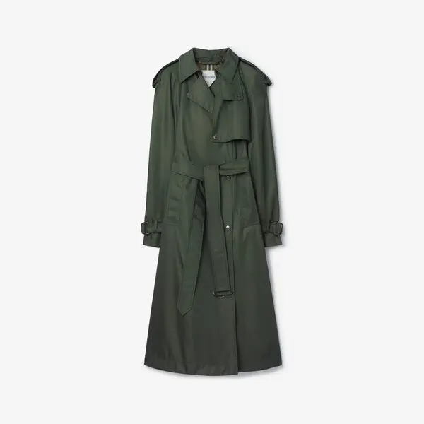 Burberry Long Nylon Hooded Trench Coat