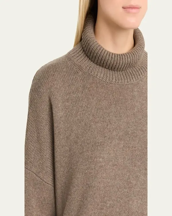 LISA YANG Heidi Turtleneck Cashmere Sweater - Truffle
