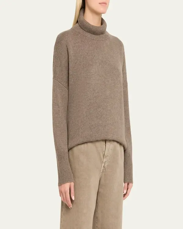 LISA YANG Heidi Turtleneck Cashmere Sweater - Truffle