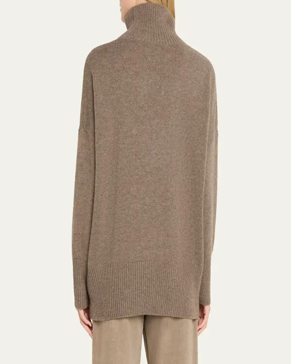 LISA YANG Heidi Turtleneck Cashmere Sweater - Truffle