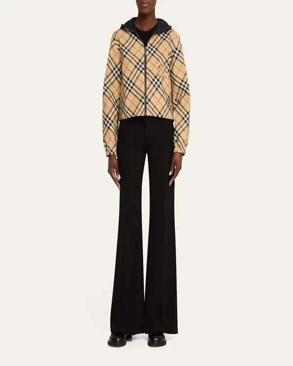Burberry Reversible Check Crop Zip Jacket