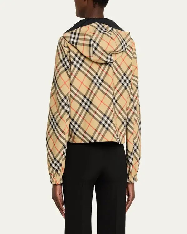 Burberry Reversible Check Crop Zip Jacket