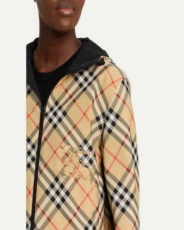 Burberry Reversible Check Crop Zip Jacket