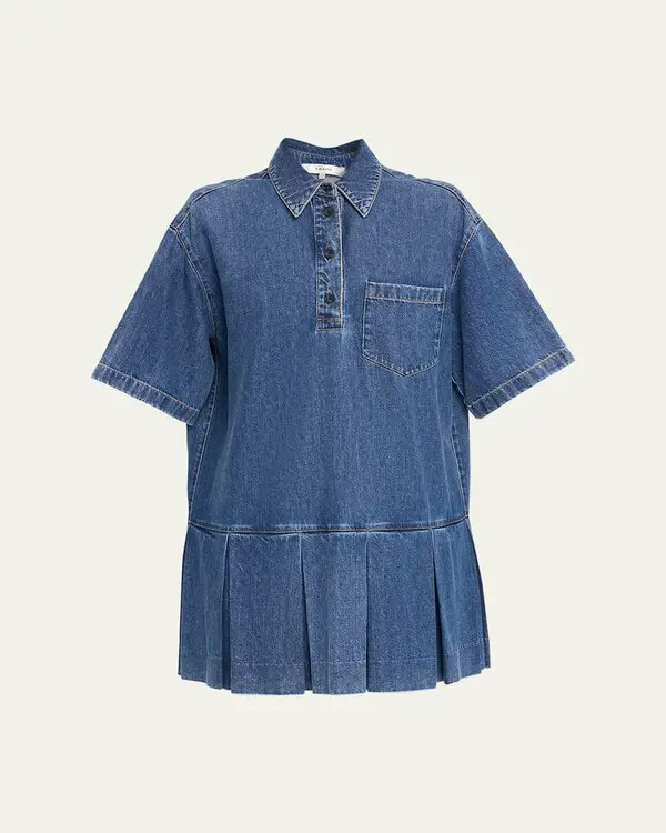 FRAME The Tennis Mini Shirtdress - Potion