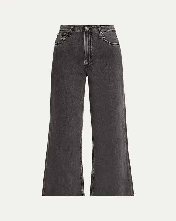 Rag & Bone Featherweight Andi High-rise Wide Ankle Jeans - Black