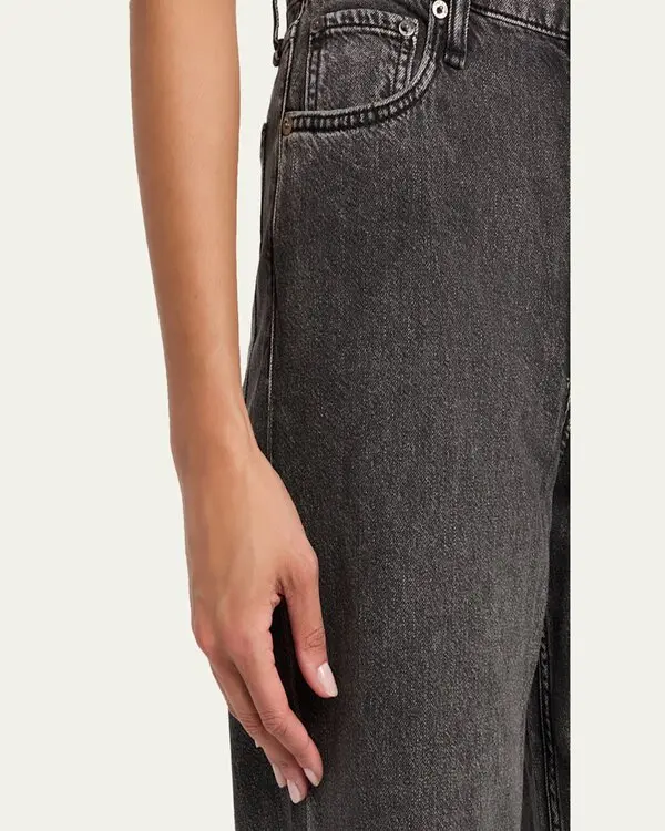 Rag & Bone Featherweight Andi High-rise Wide Ankle Jeans - Black