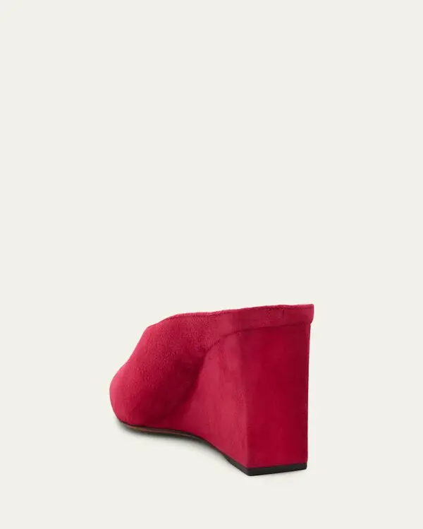 Alaïa 75mm Suede Wedge Mules