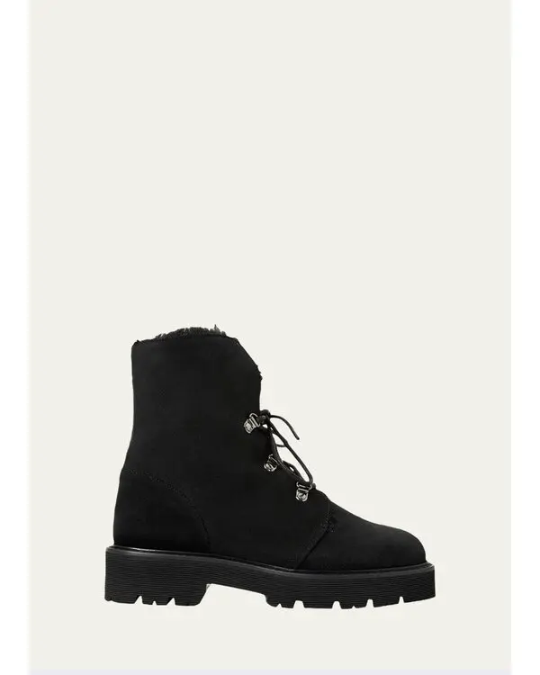 Aquatalia Eva Faux Shearling-lined Hiker Booties