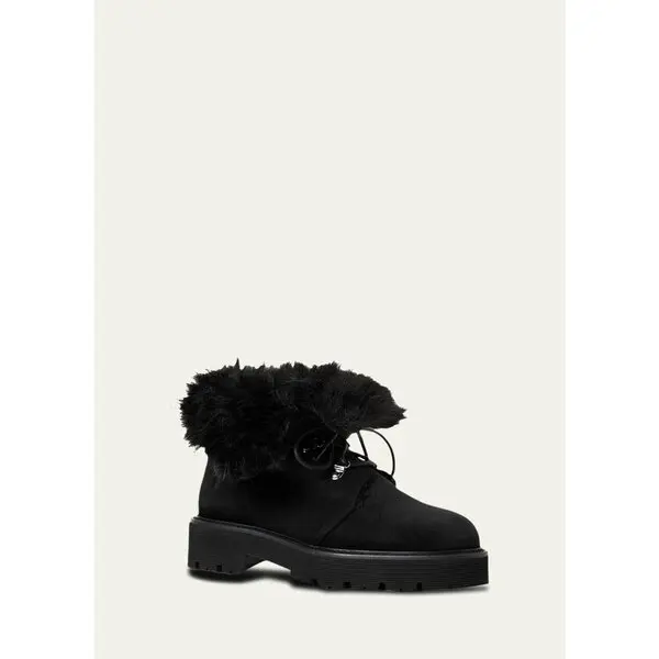 Aquatalia Eva Faux Shearling-lined Hiker Booties