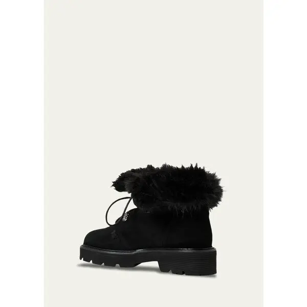 Aquatalia Eva Faux Shearling-lined Hiker Booties