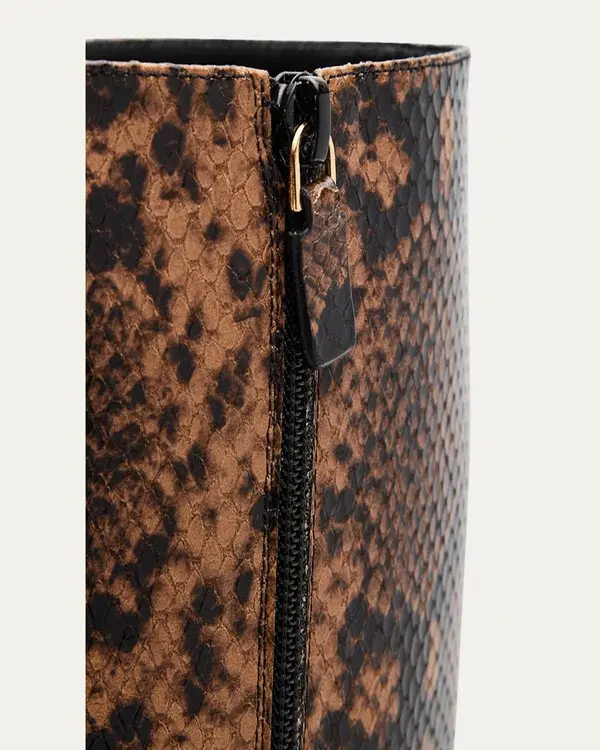 STUART WEITZMAN 50mm Vinnie Snake-printed Leather Knee-high Boots