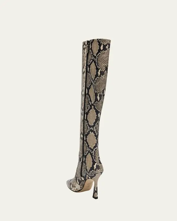 STUART WEITZMAN Printed Leather Knee-high Boots