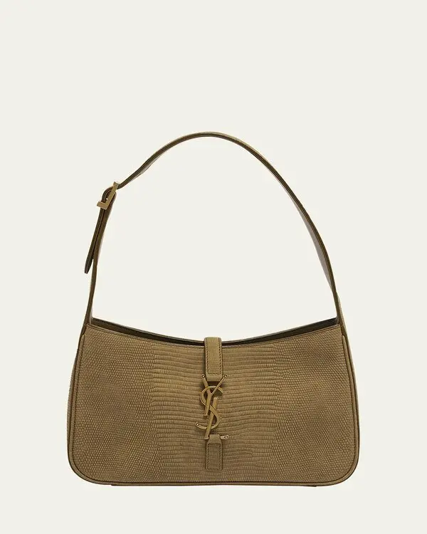 Saint Laurent Le 5 A 7 Shoulder Bag In Lizard-effect Leather