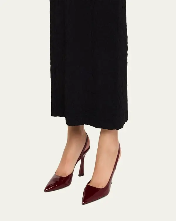 STUART WEITZMAN Vinnie D'orsay Patent Leather Slingback Pumps