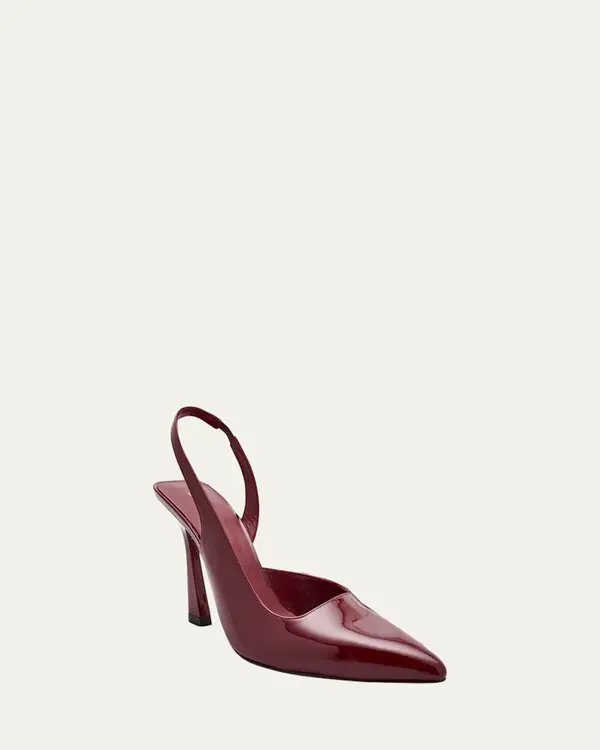 STUART WEITZMAN Vinnie D'orsay Patent Leather Slingback Pumps