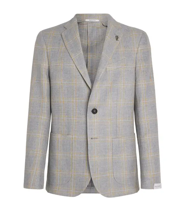 Pal Zileri Wool-linen Check Blazer