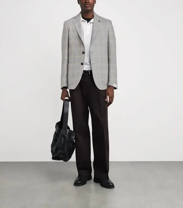 Pal Zileri Wool-linen Check Blazer