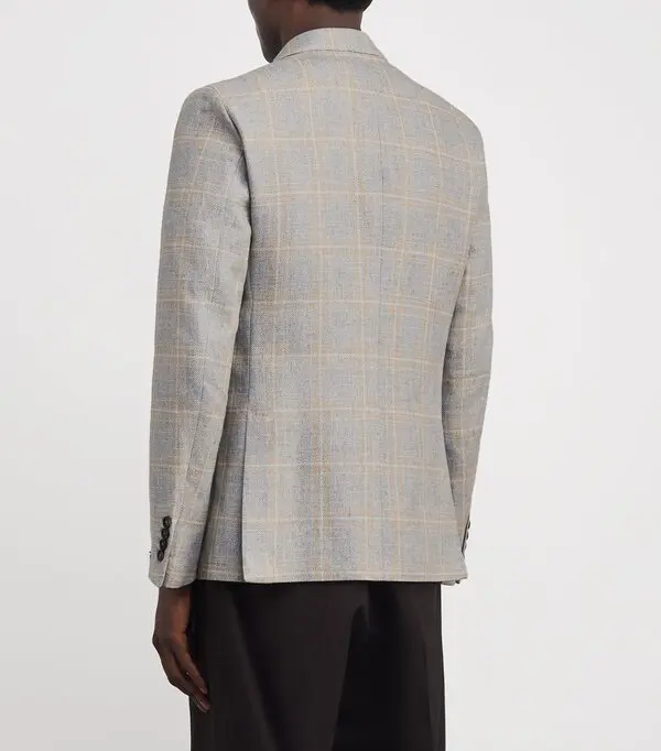 Pal Zileri Wool-linen Check Blazer