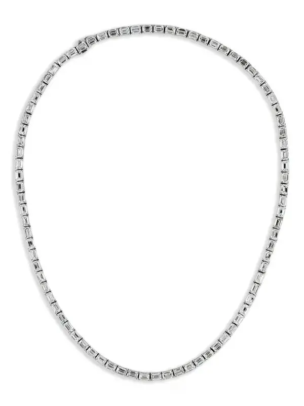 JEWELS AFICIONADO 14k White Gold Diamond Necklace - Silver