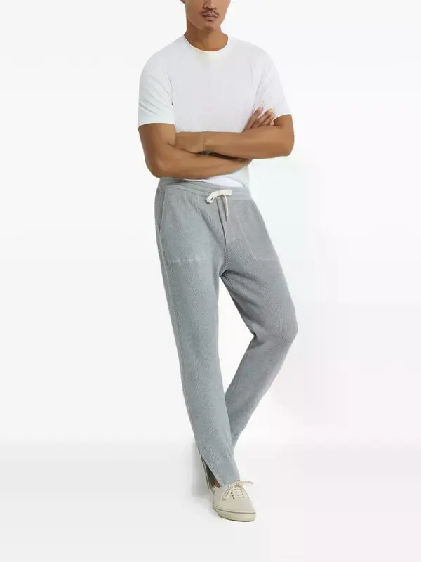Brunello Cucinelli Ribbed-knit Track Pants - Grey