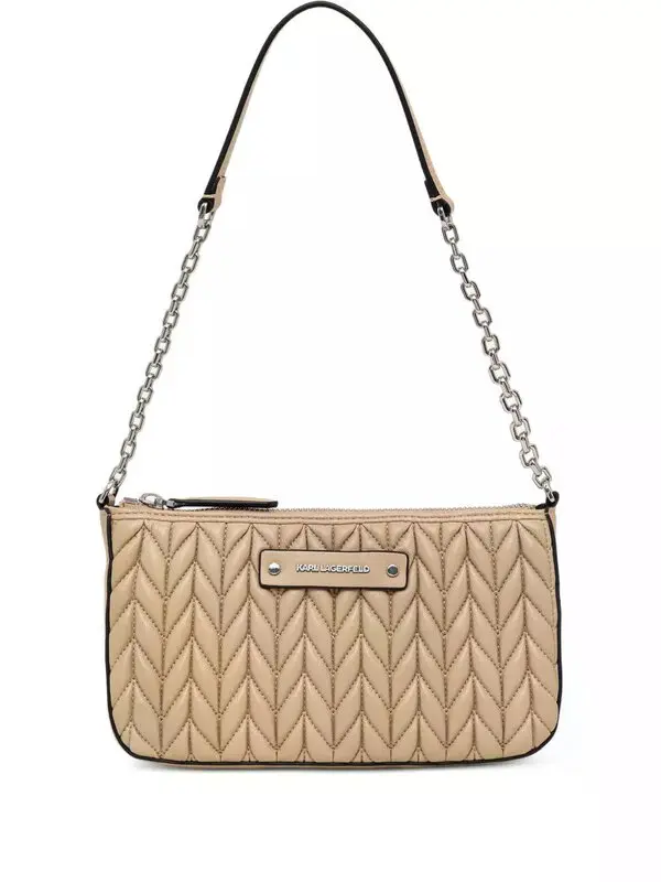 Karl Lagerfeld Quilted Shoulder Bag With Chain Strap