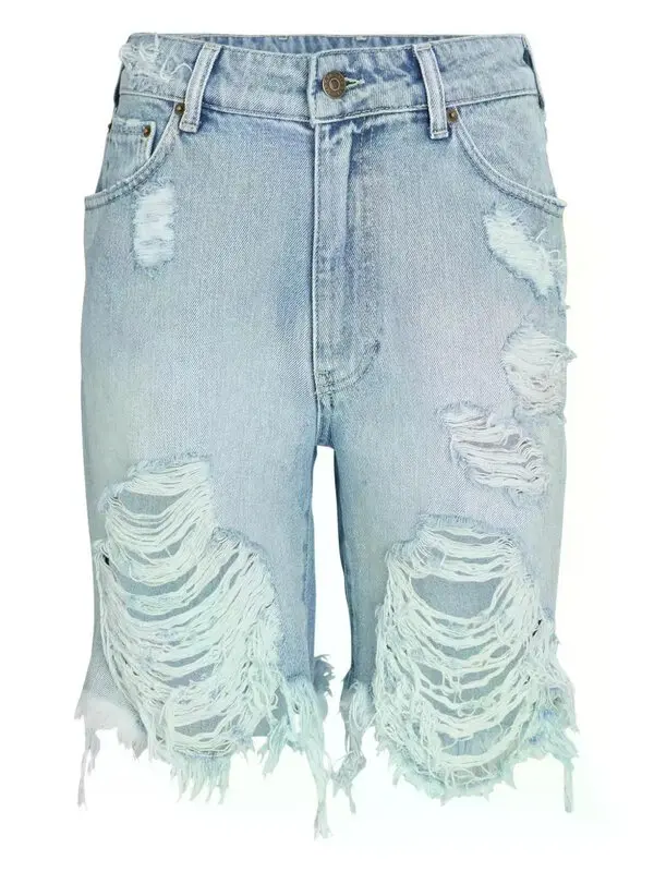 SEROYA Mia Frayed Shorts - Blue