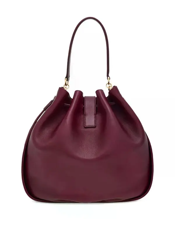 FERRAGAMO Gancini-detail Bucket Bag - Red