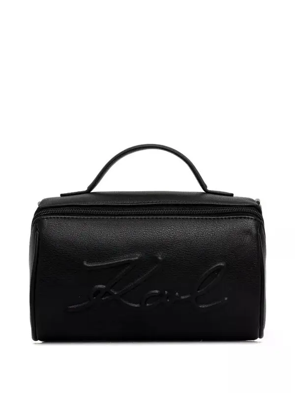 Karl Lagerfeld Embossed Logo Top Handle Makeup Bag