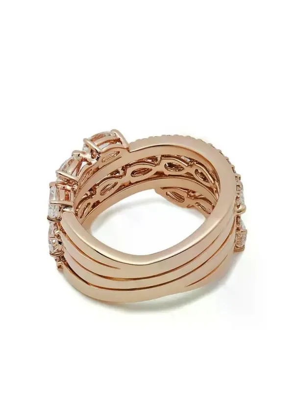JEWELS AFICIONADO 18k Rose Gold Diamond Twist Ring