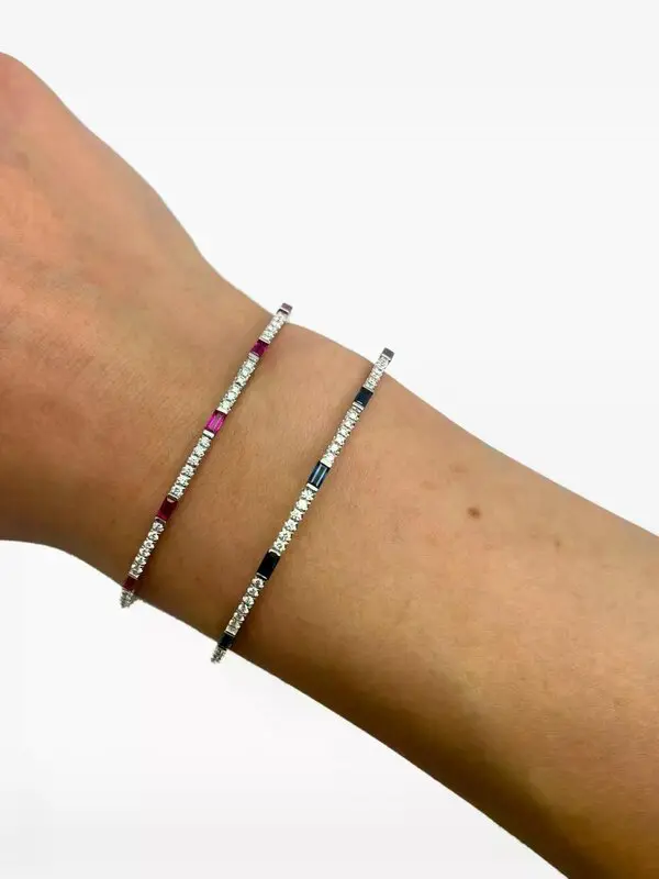 JEWELS AFICIONADO 18k White Gold Ruby And Diamond Cuff Bracelet