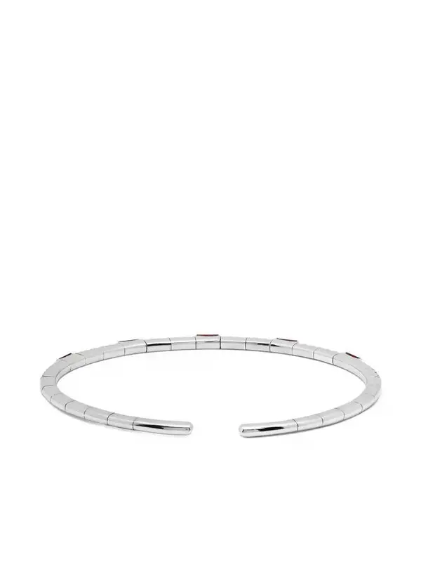 JEWELS AFICIONADO 18k White Gold Ruby And Diamond Cuff Bracelet