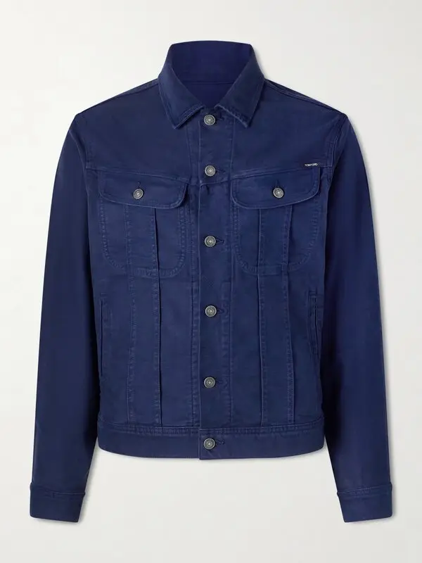 TOM FORD Icon Cotton-blend Moleskin Jacket - Blue