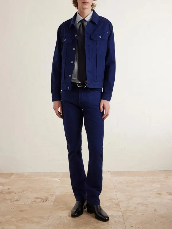 TOM FORD Icon Cotton-blend Moleskin Jacket - Blue