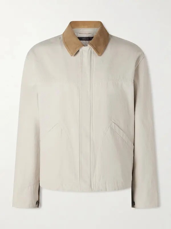 TOM FORD Suede-trimmed Cotton-canvas Field Jacket