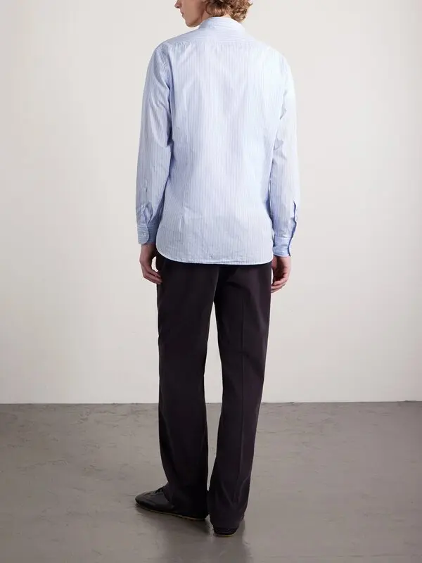 LARDINI Striped Cotton Shirt - Blue
