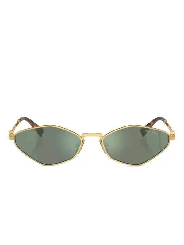 Miu Miu Geometric Sunglasses - Gold