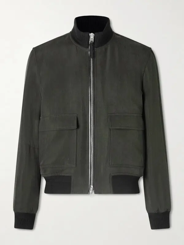 TOM FORD Gabardine Bomber Jacket - Green
