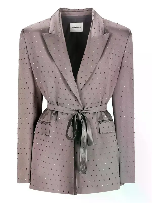 Andamane Crystal Belted Blazer - Neutrals