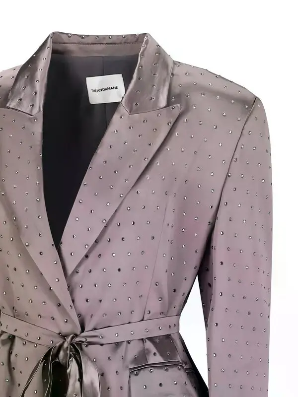 Andamane Crystal Belted Blazer - Neutrals