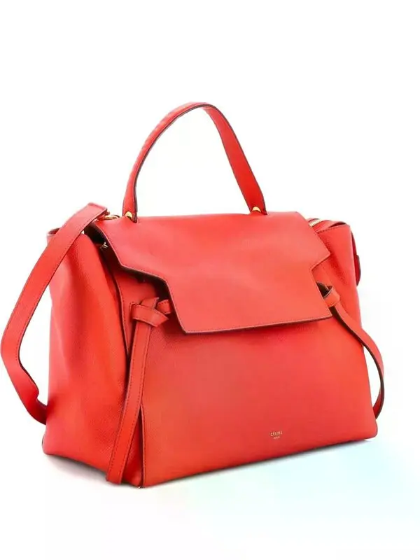 Celine Belt Bag Textured Leather Mini Shoulder Bag - Red