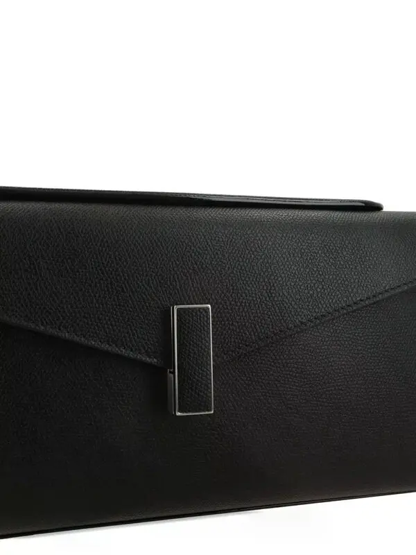 VALEXTRA Leather Envelope Clutch - Black