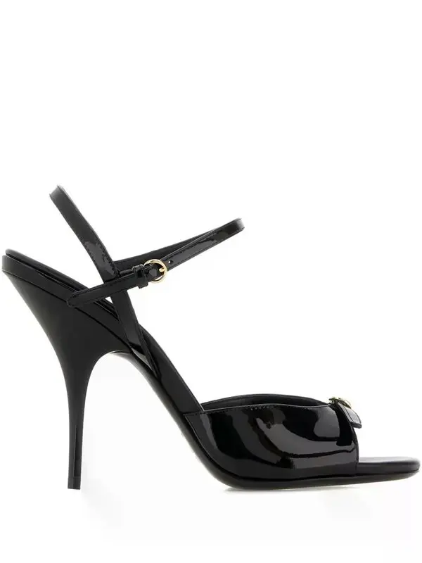 Miu Miu Patent Leather Buckle Strap Sandals