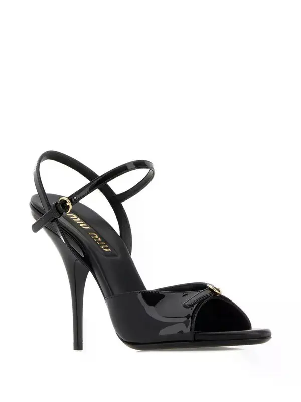 Miu Miu Patent Leather Buckle Strap Sandals
