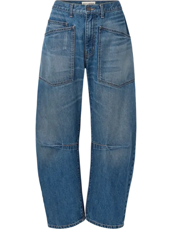 NILI LOTAN Shon High-rise Barrel-leg Jeans - Blue