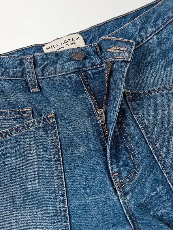 NILI LOTAN Shon High-rise Barrel-leg Jeans - Blue