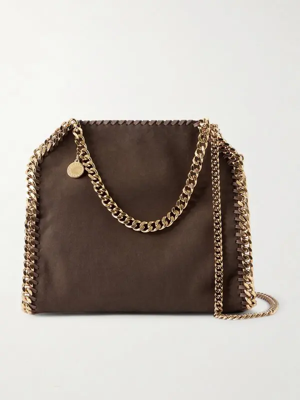 Stella McCartney The Falabella Mini Suede Shoulder Bag - Brown