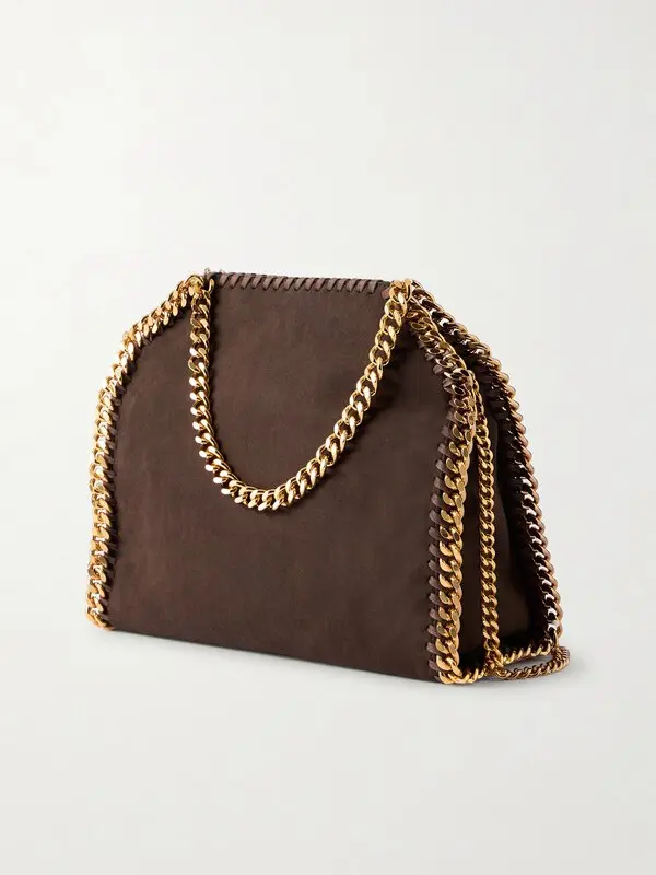 Stella McCartney The Falabella Mini Suede Shoulder Bag - Brown